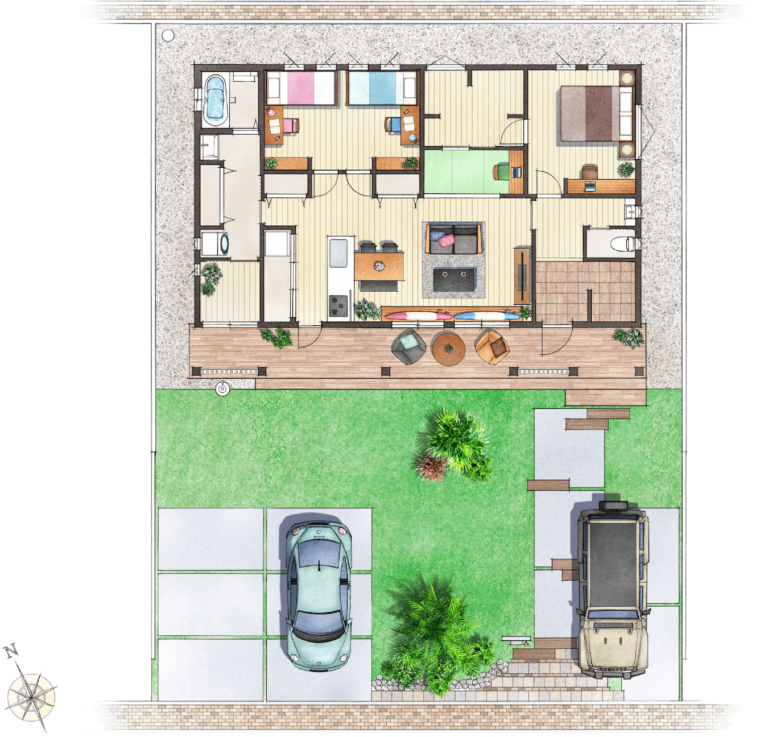 玄関に手洗い場がある平屋間取り図28選！｜ヒラヤスタイル